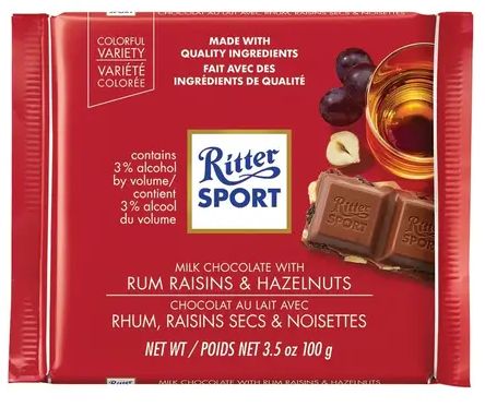 Ritter Sport Rum Raisin with Hazelnuts | A Touch of Dutch